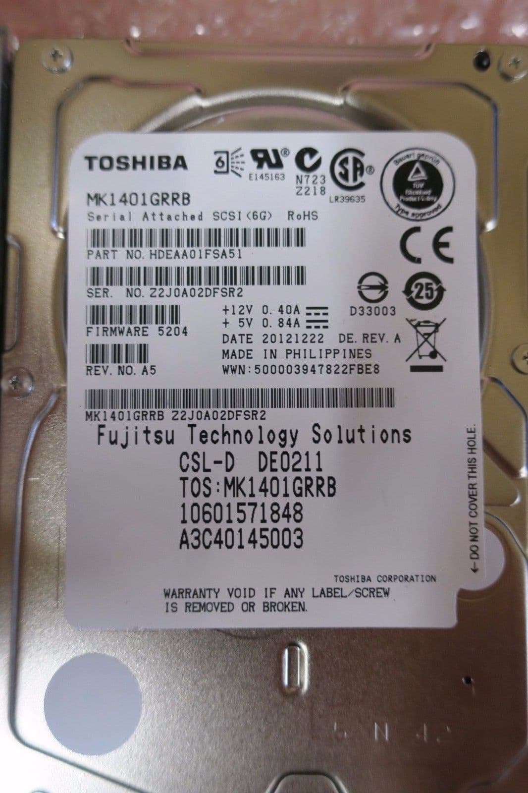 Fujitsu Toshiba MK1401GRRB 146GB 15K SAS 2 5" Hard Drive HDD Caddy ...