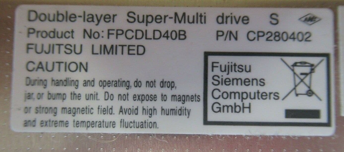 Fujitsu UJ850 FPCDLD40B CP280402 Double-layer Super-Multi DVD-RW ...