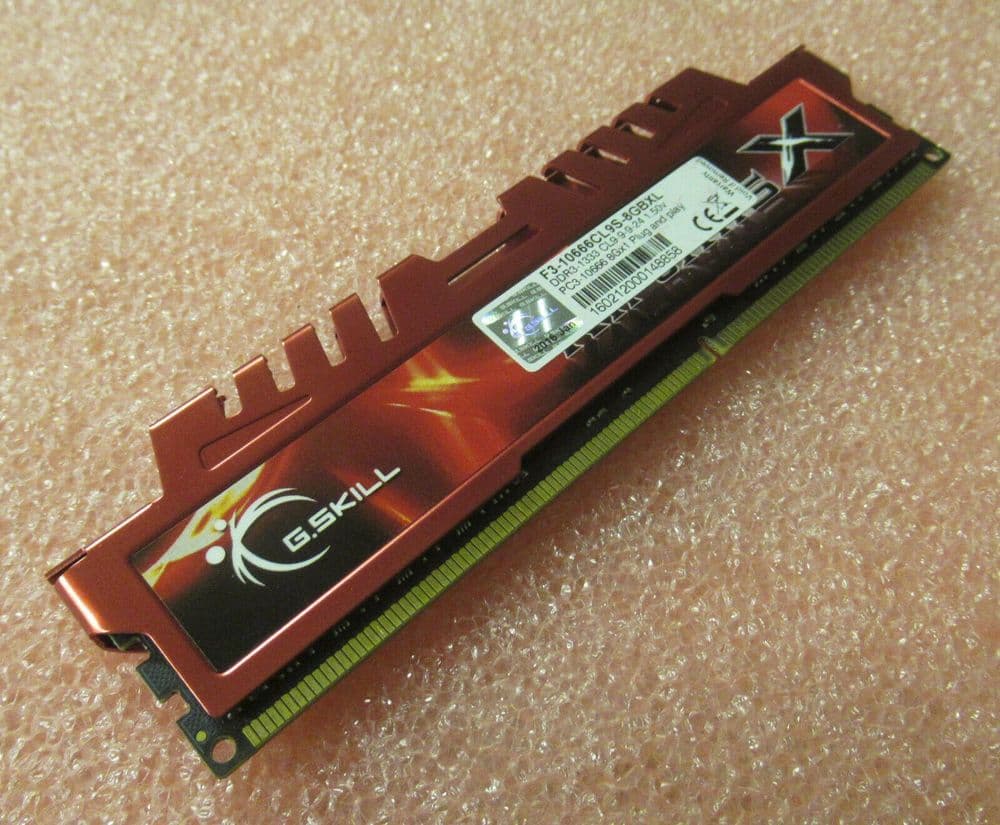 G Skill RipJawsX 8GB DDR3 PC3-10600 1333MHz CL9 240-Pin RAM F3 ...