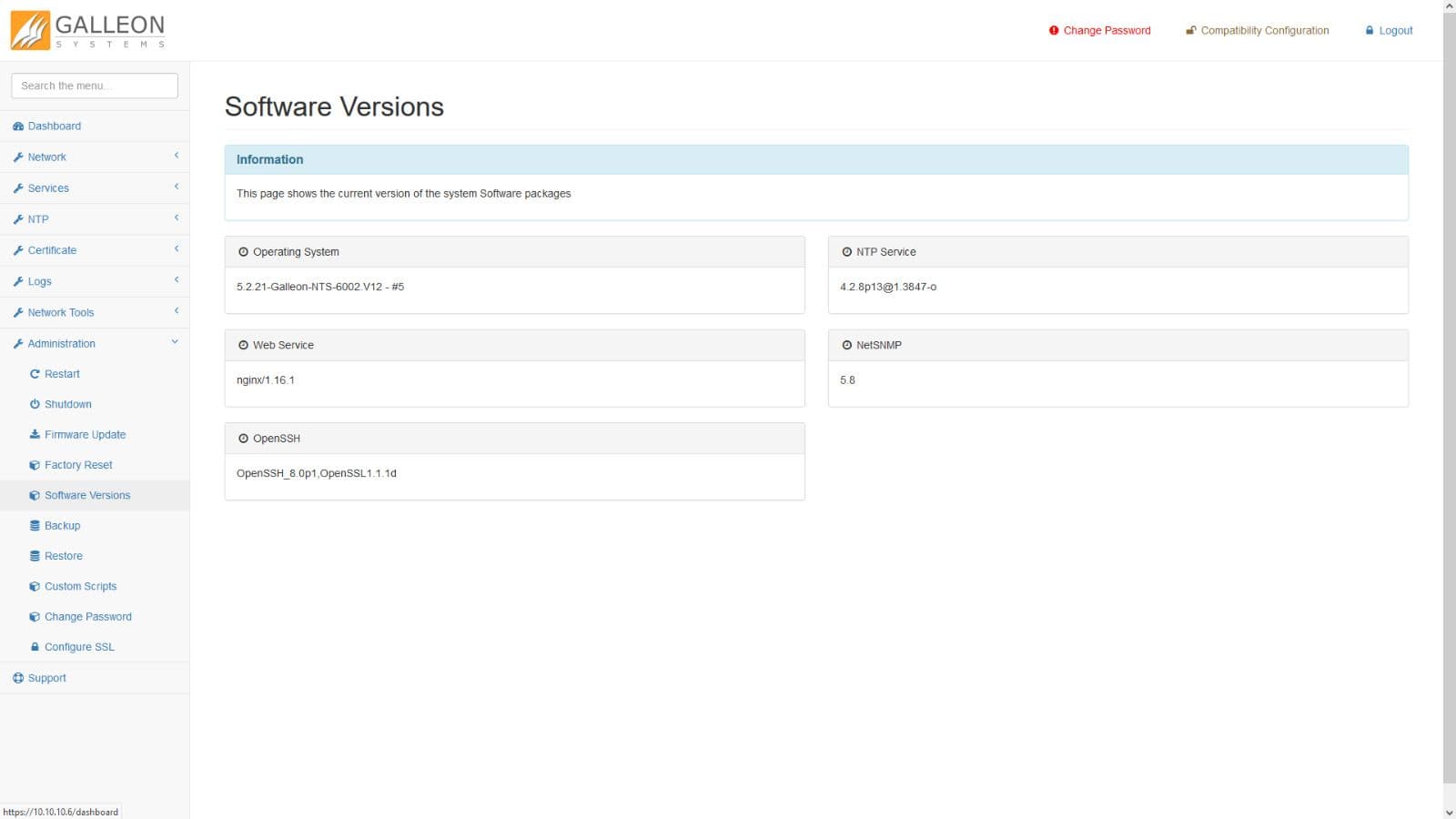 Galleon Systems NTP NTS-6002 GPS V12 1U Rackmount Network Time Server