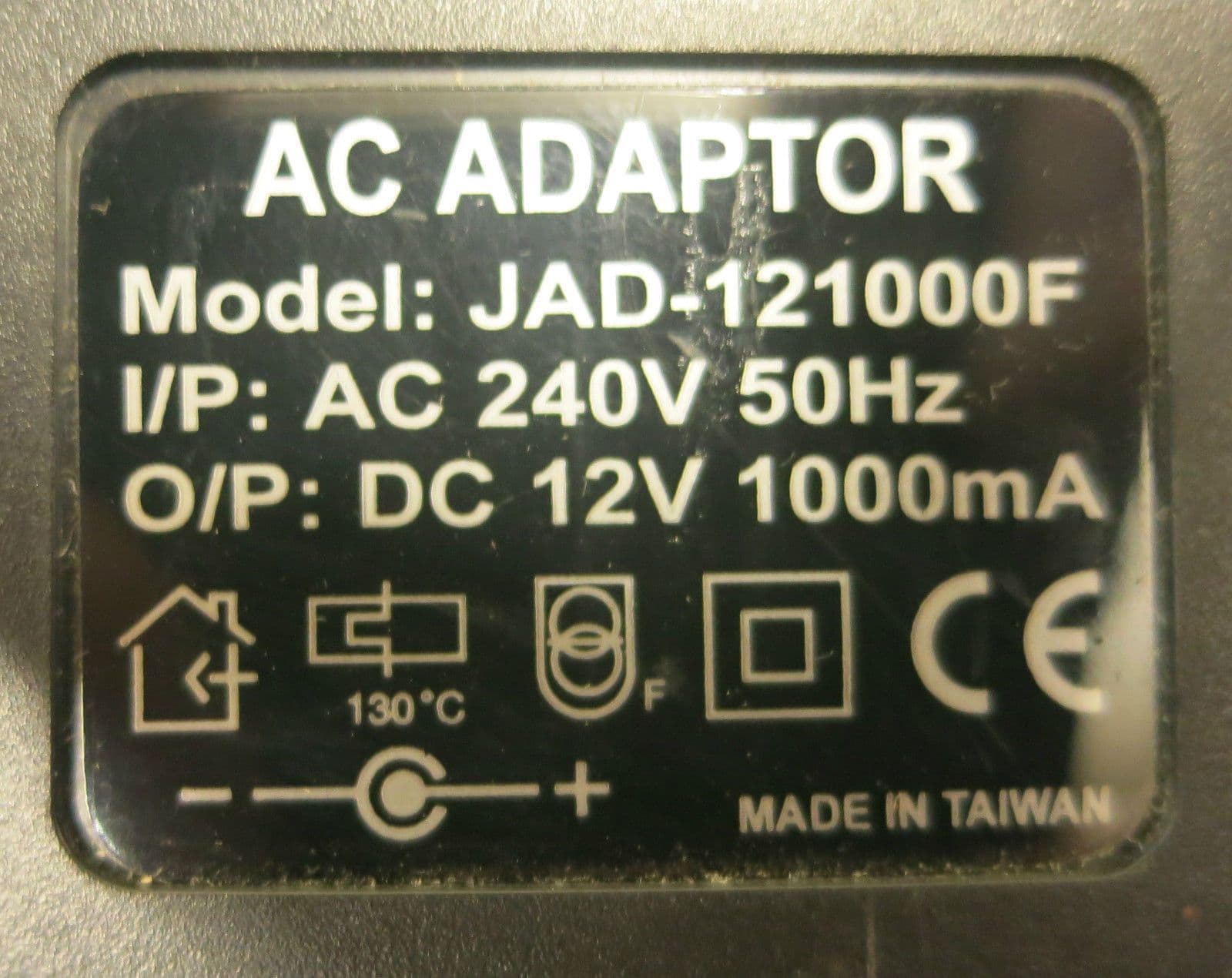 Generic JAD-121000F AC Power Adapter Charger Uk Plug 12V 1000mA