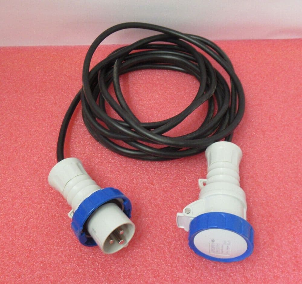 Gewiss GW62026H 16A-6H IP66/IP67 3-Pin Blue Plug Male/Female Extension ...
