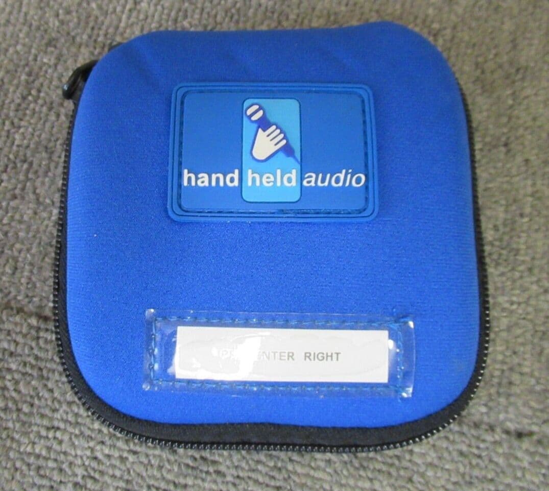 Hand Held Audio Universal-Fit Presenter Earpiece And Blue Zip Case