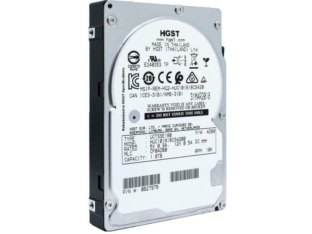 HGST 1 8TB 2 5" SAS 12G 10K 4Kn 128MB Server Hard Drive HDD HUC101818CS4200