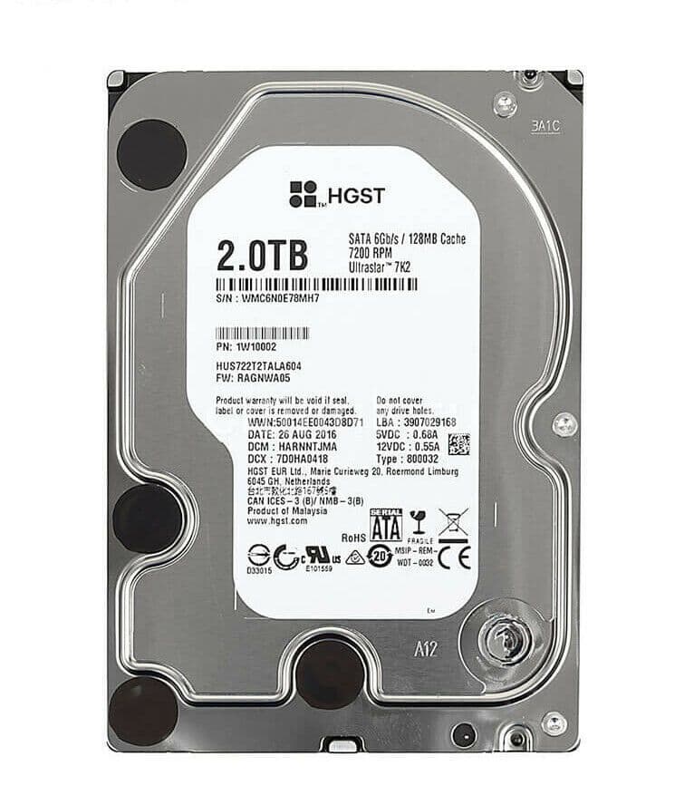 HGST Ultrastar HUS722T2TALA604 2TB 3 5" SATA 6GB/s 7 2K 128MB Server ...