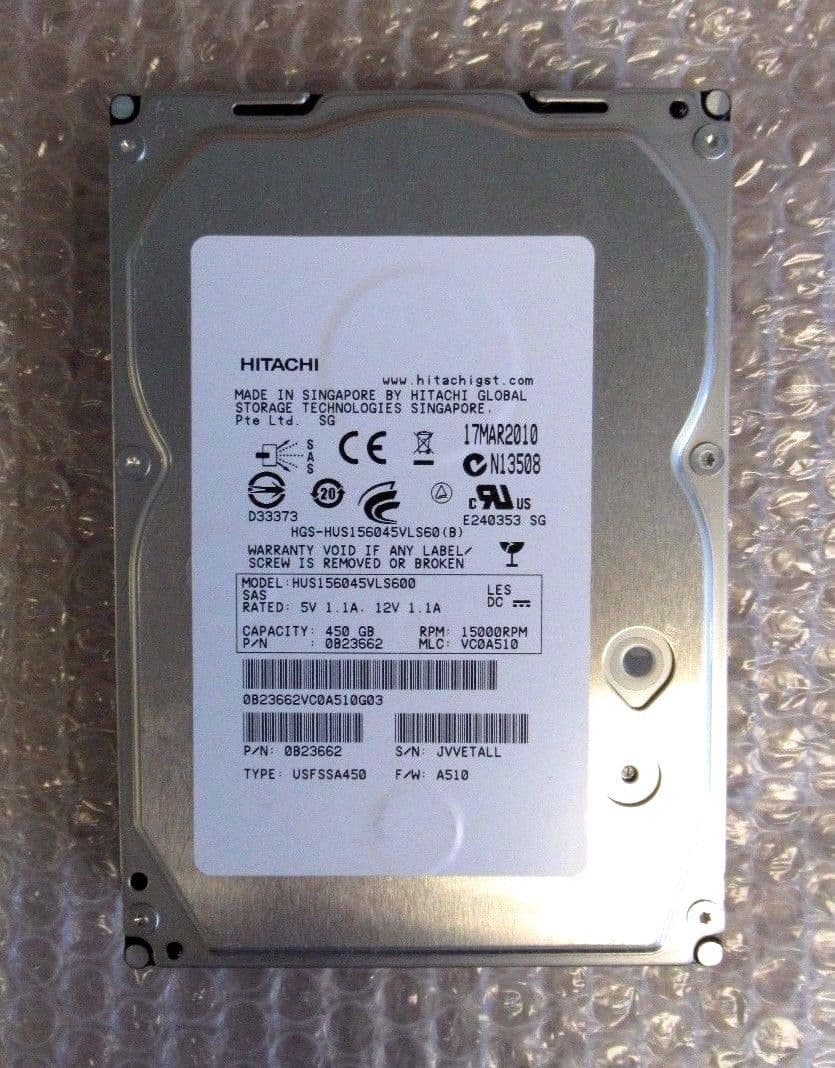 Hitachi 0B23662 Ultrastar 450GB 15K SAS Hard Drive HUS156045VLS600