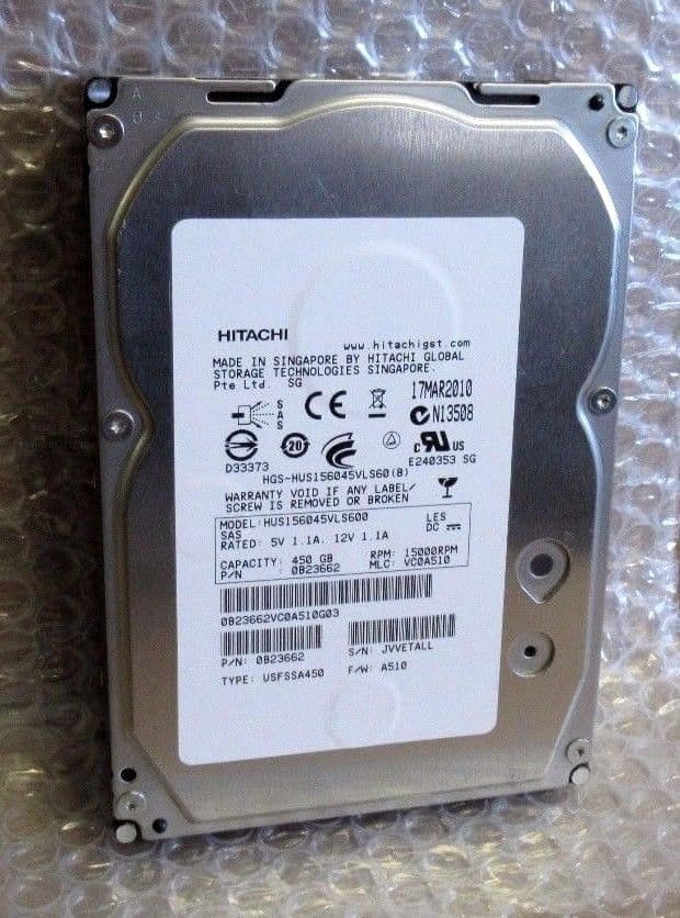 Hitachi 0B23662 Ultrastar 450GB 15K SAS Hard Drive HUS156045VLS600