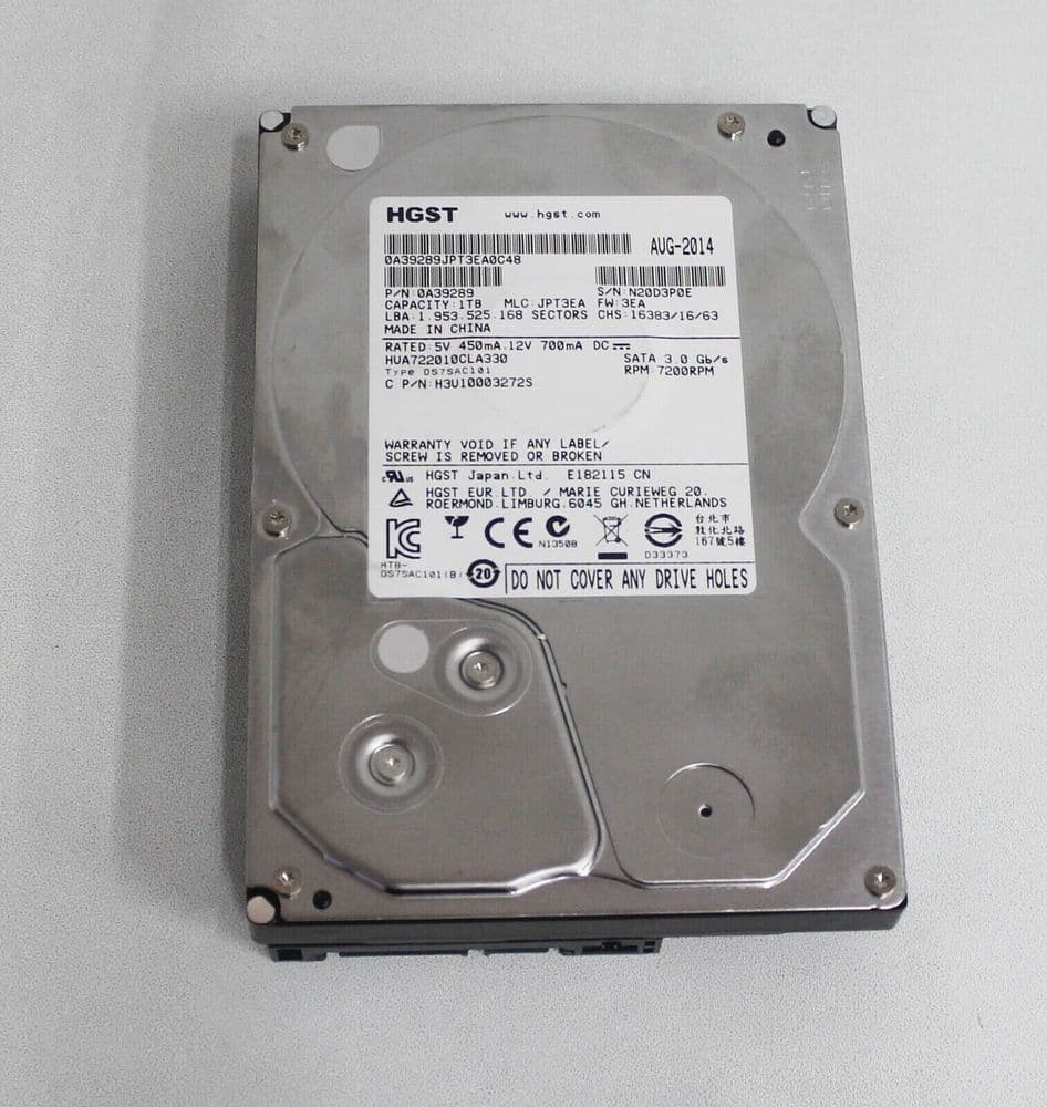 Hitachi 1TB 7 2K SATA 3Gb/s 3 5" LFF HDD Hard Drive HUA722010CLA330 0A39289