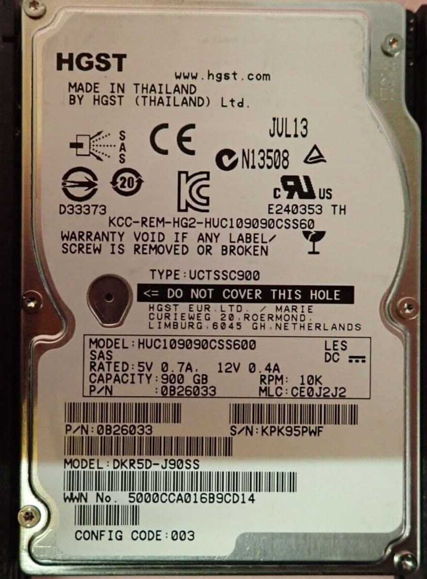 Hitachi 900GB 10K 2 5" SAS 6Gb Hard Drive HDD Caddy HUC109090CSS600 ...