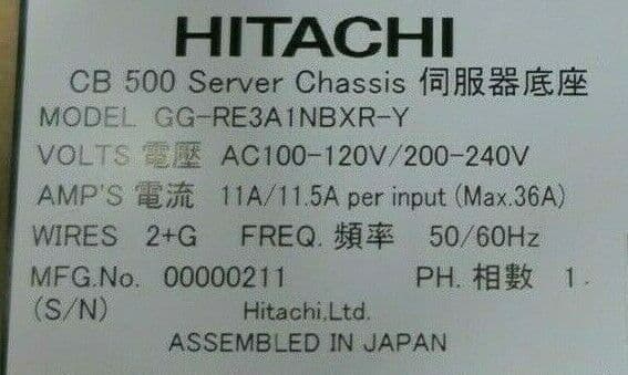 Hitachi Compute Blade CB500 7x 520H B1 12x E5-2640 2x E5-2603 368GB Ram ...