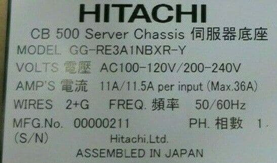 Hitachi Compute Blade CB500 8x 520H B1 Servers 16x 6C E5-2640 2 5GHz ...