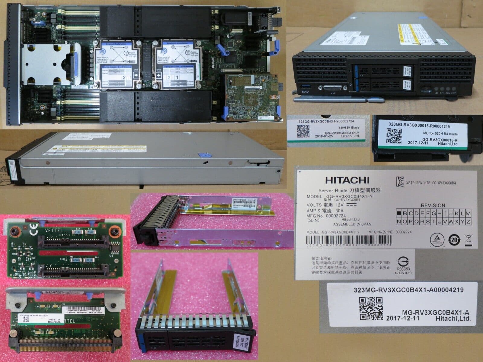 Hitachi Compute Blade CB500 Chassis 3 x 520H B4 4x PSU 2x Mgmt 4x ...