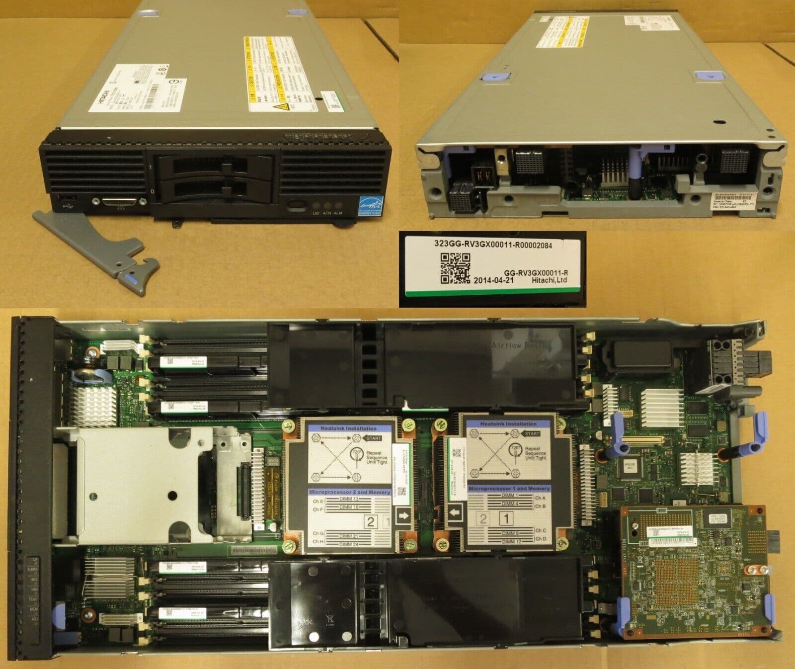 Hitachi Compute Blade CB500 Chassis 7 x 520H b2 4x PSU 2x Mgmt 4x ...