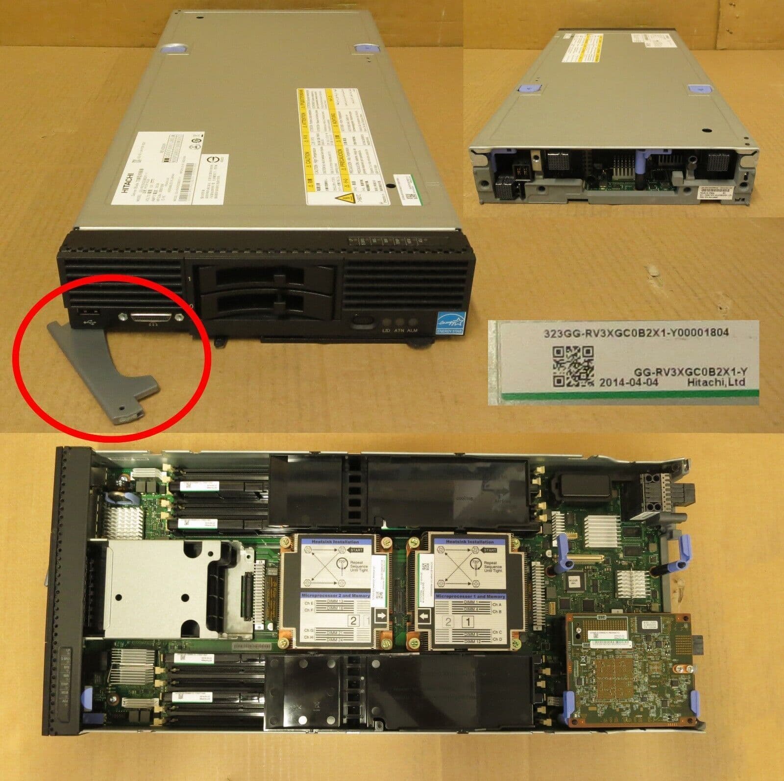 Hitachi Compute Blade CB500 Chassis 7 x 520H b2 4x PSU 2x Mgmt 4x ...