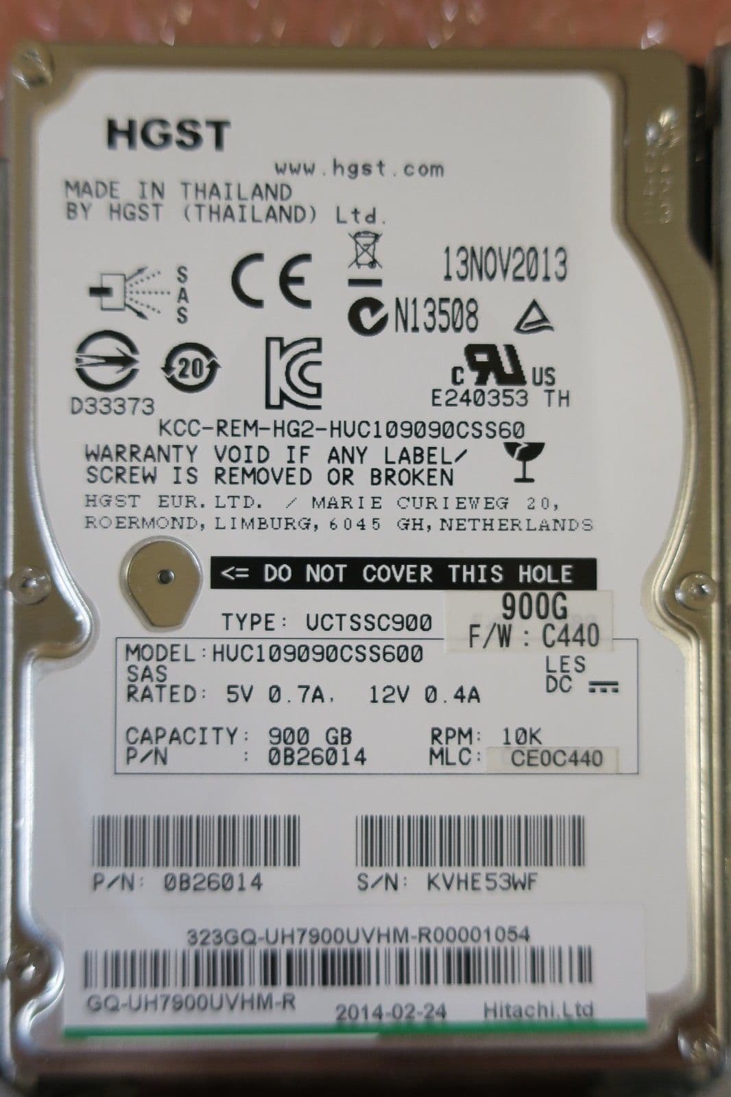 Hitachi CR 220H HGST GQ-UH7900UVHM-R 900Gb 2 5" 10K SAS 6Gb/s 64MB HDD ...