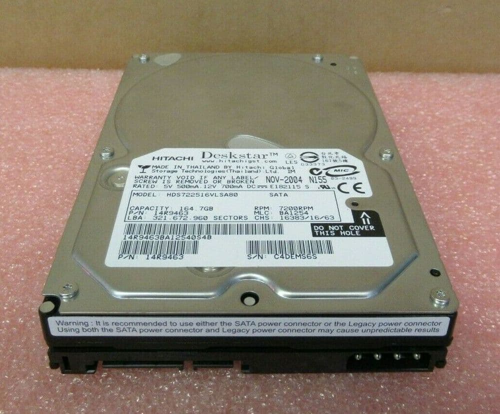 Hitachi Deskstar 7K250 160GB 3 5" SATA 1 5GB/s 7 2K 8MB HDD HDS722516VLSA80