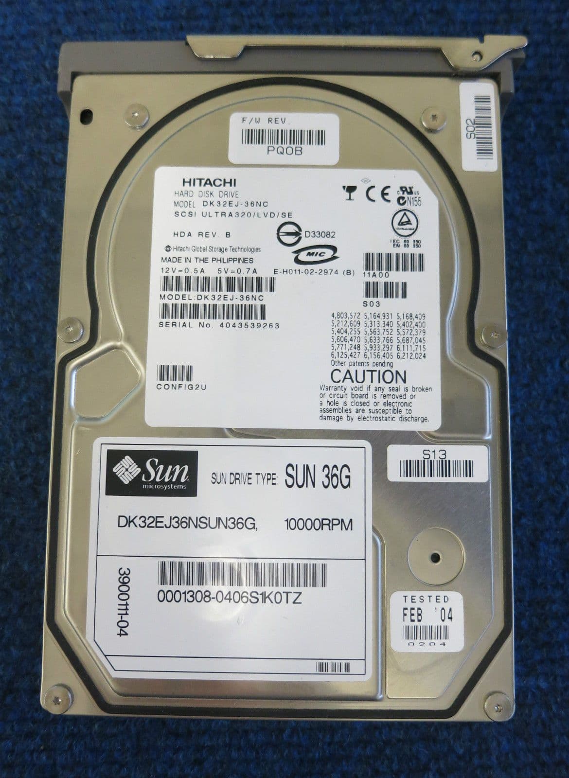 Hitachi DK32DJ-72MC 73GB 10K RPM SCSI 80Pin 3 5in Hard Drive