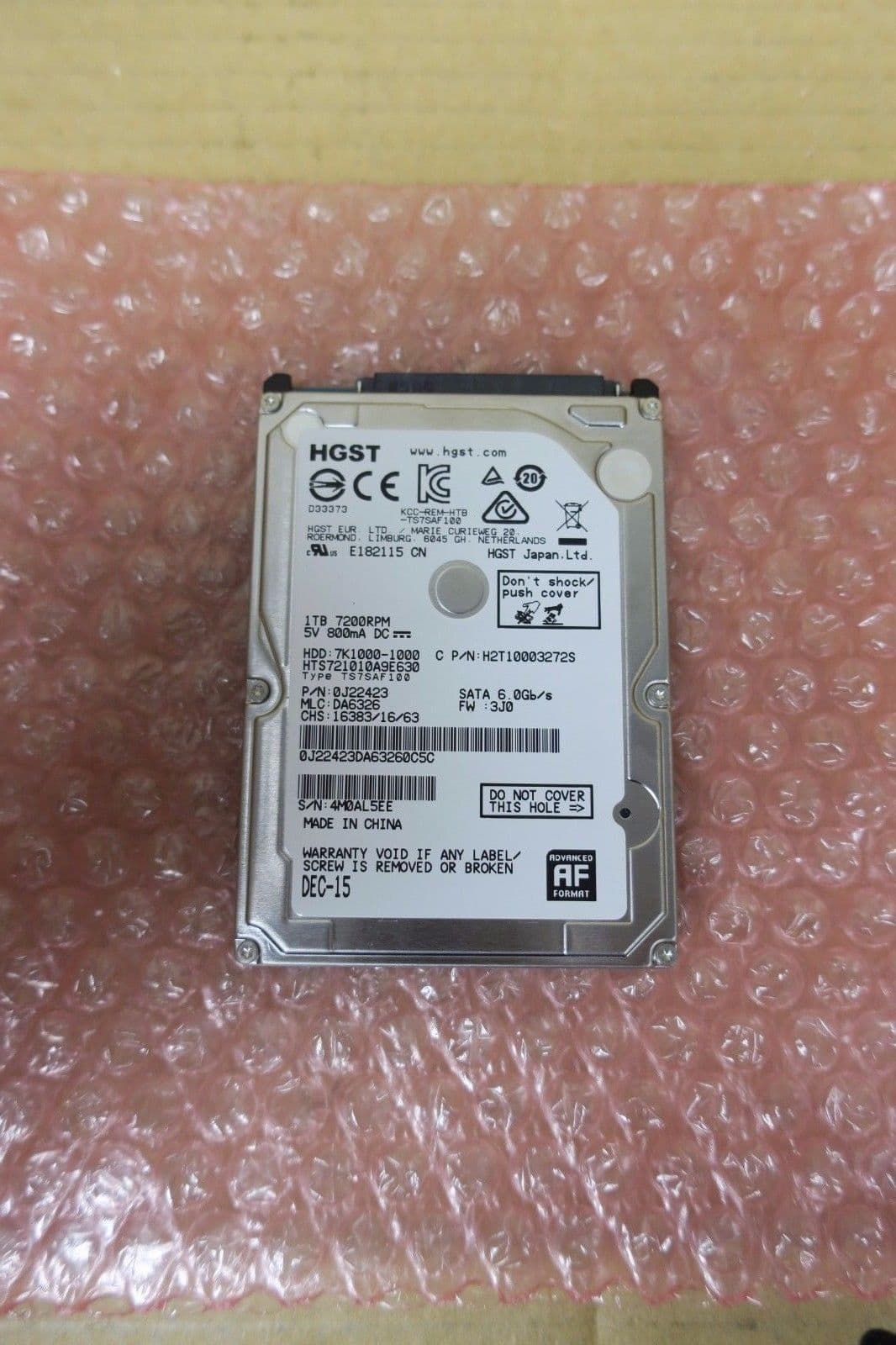 Hitachi HGST HTS721010A9E630 - 2 5" 1TB 7 2K 32MB Cache SATA Hard Drive HDD