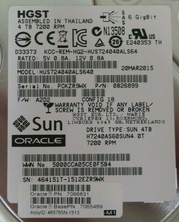 Hitachi HGST Ultrastar 4TB SAS Hard Drive HDD Enterprise HUS724040ALS640