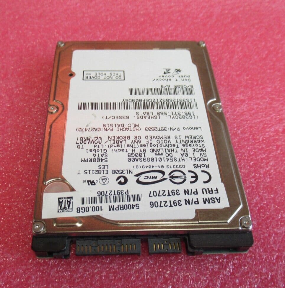Hitachi HTS541010G9SA00 Travelstar 5K100 100GB 5400RPM 8MB 2 5& x22 ...