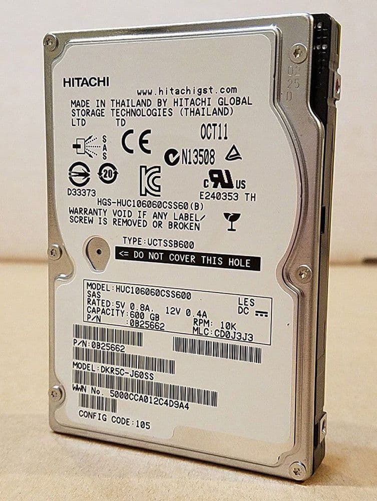 HITACHI HUC106060CSS600 0B23909 600GB 10K 6GB SAS 2 5" Server SFF Hard ...