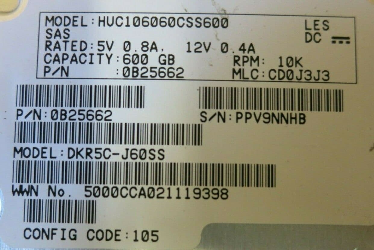 Hitachi HUC106060CSS600 600GB 10000RPM 64MB 2 5" SAS Internal Hard Drive