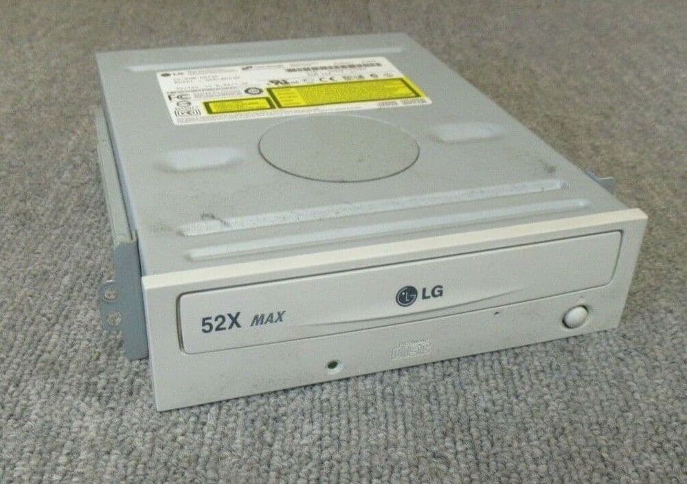 Hitachi LG GCR-8523B Internal 52x 5 25" IDE CD-ROM Drive With White Bezel