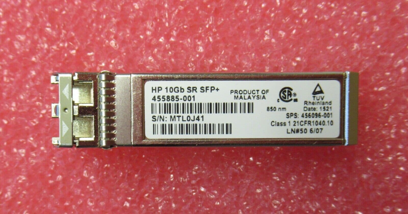 HP 10GBase 850nm SFP SR Ethernet Transceiver Module - 455885-001 456096-001