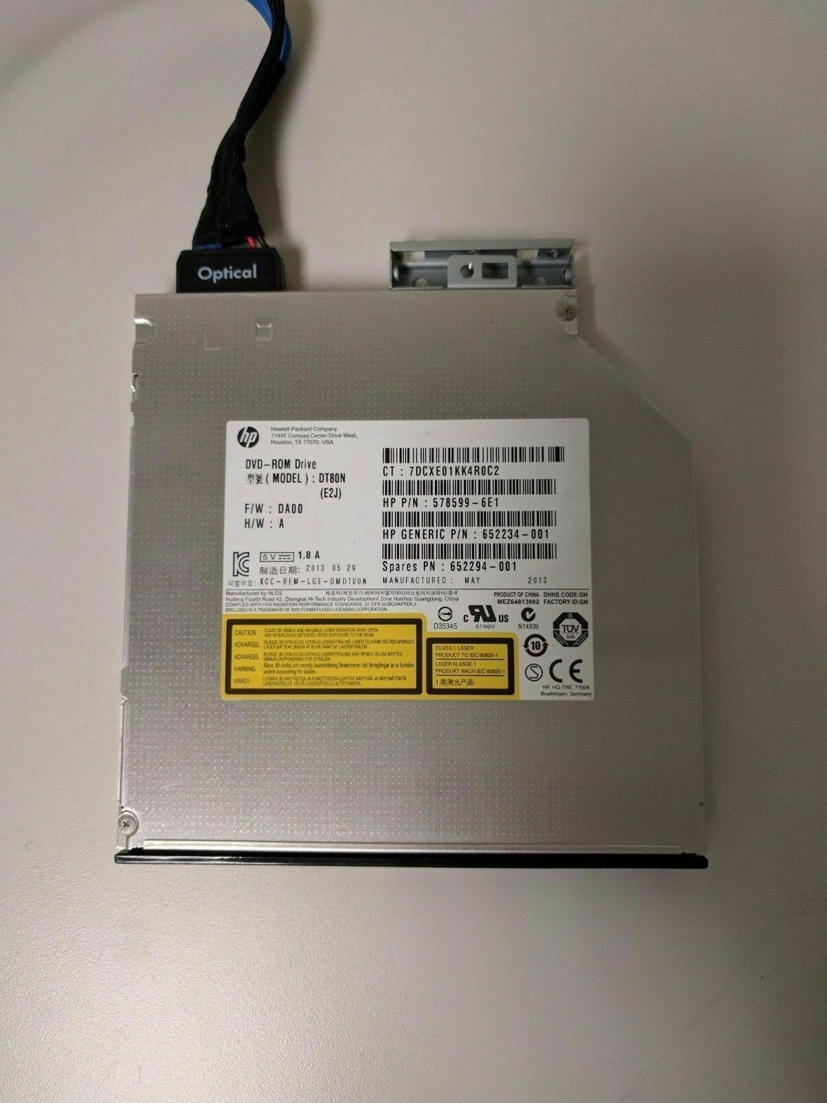 HP 12 7mm SATA Multi Slim CD-ROM DVD-ROM Optical Drive 652294-001 For ...