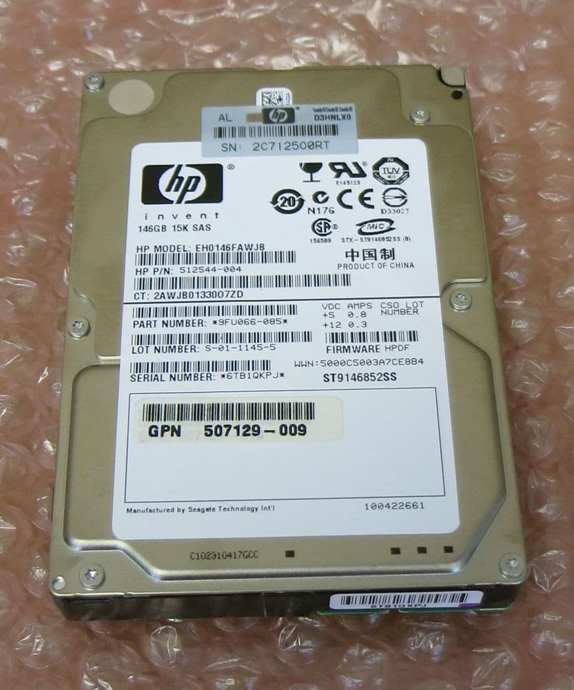 HP 146GB 2 5" SFF SAS 15K RPM EH0146FAWJB 512544-004 507129-009 No Caddy