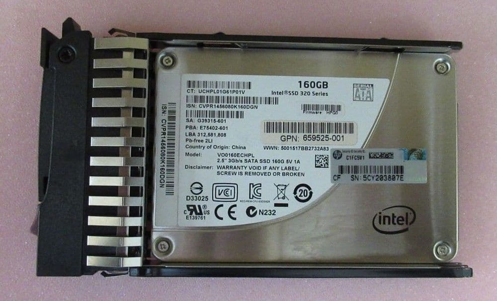 HP 160GB SATA 2 5" Solid State Drive SSD 659575-001 659531-B21 In G5/G6 ...