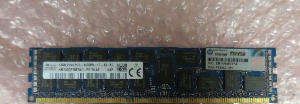 HP 16GB 1x16GB PC3-14900R DDR3 ProLiant Server Memory 708641-B21 712383-081