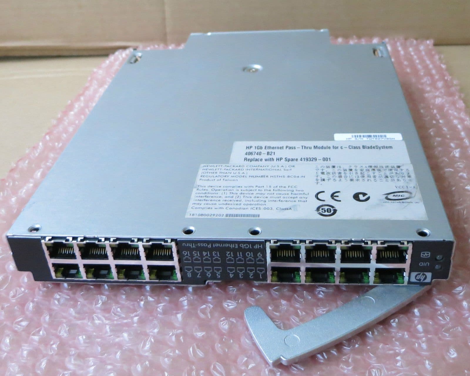 HP 1GB 16-Port Ethernet Pass Thru Module For C-Class 406738-001 419329 ...