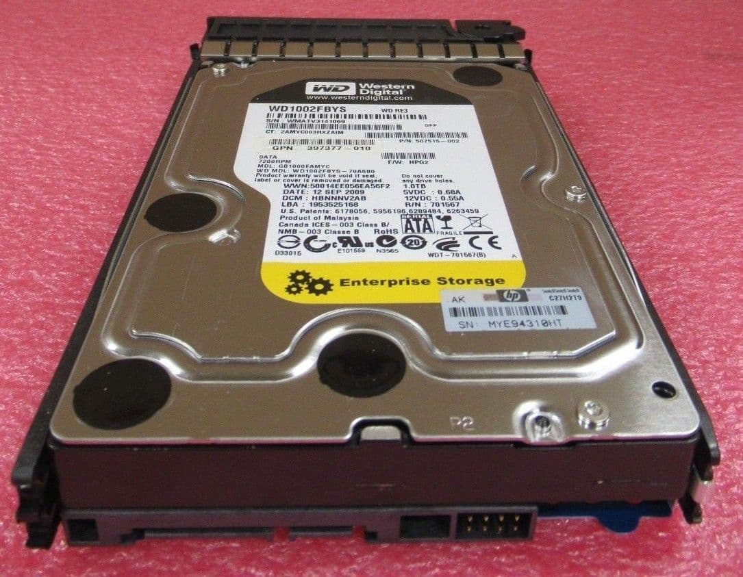 HP 1TB 3G SATA 7 2k 3 5" Hot Plug HDD Hard Drive 454273-001 454146-B21