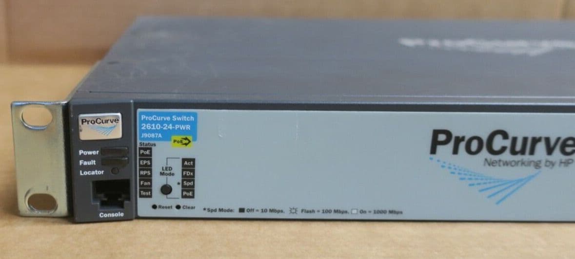 HP 2610-24-PWR 24x 10/100 RJ45 PoE 2x 1GbE RJ45 2x 1GbE SFP Port Switch ...