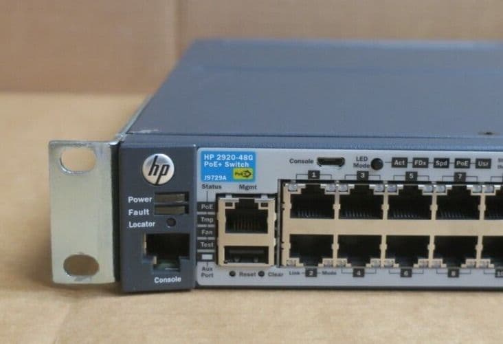 HP 2920-48G POE Switch 44x 1Gb PoE RJ45 4x Combo RJ45/SFP Ports J9729A