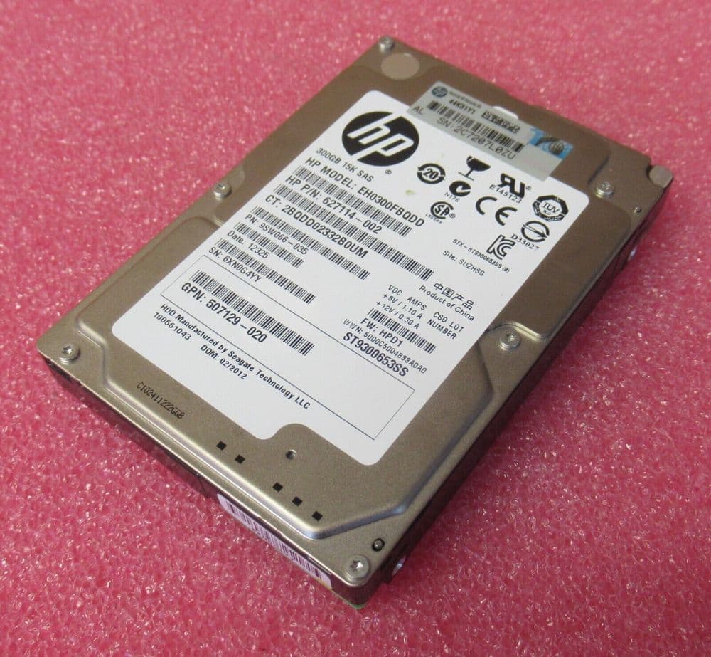 HP 300GB 15K SAS 2 5" 6Gb/s Enterprise Hot Plug Hard Drive HDD - 507129-020