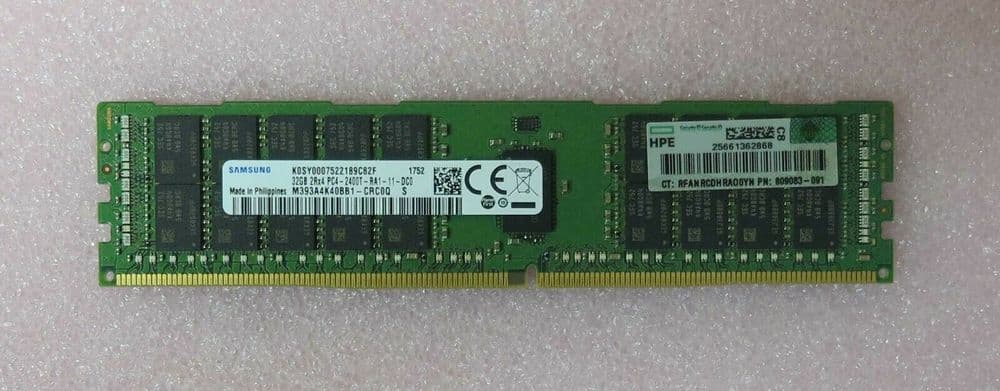 HP 32GB DDR4-2400T PC4-19200 2Rx4 288-Pin CL17 ECC REG ram 805353-B21 809083-091