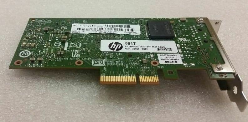 HP 361T 1Gb Dual-Port Ethernet Network Adapter 656241-001 652495-001 HH
