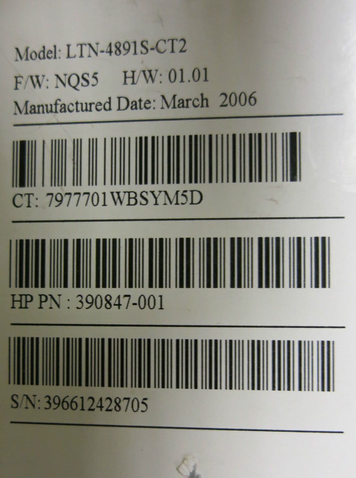 HP 390847-001 LTN-4891S-CT2 Internal 48X IDE CD-ROM Drive Carbon Bezel