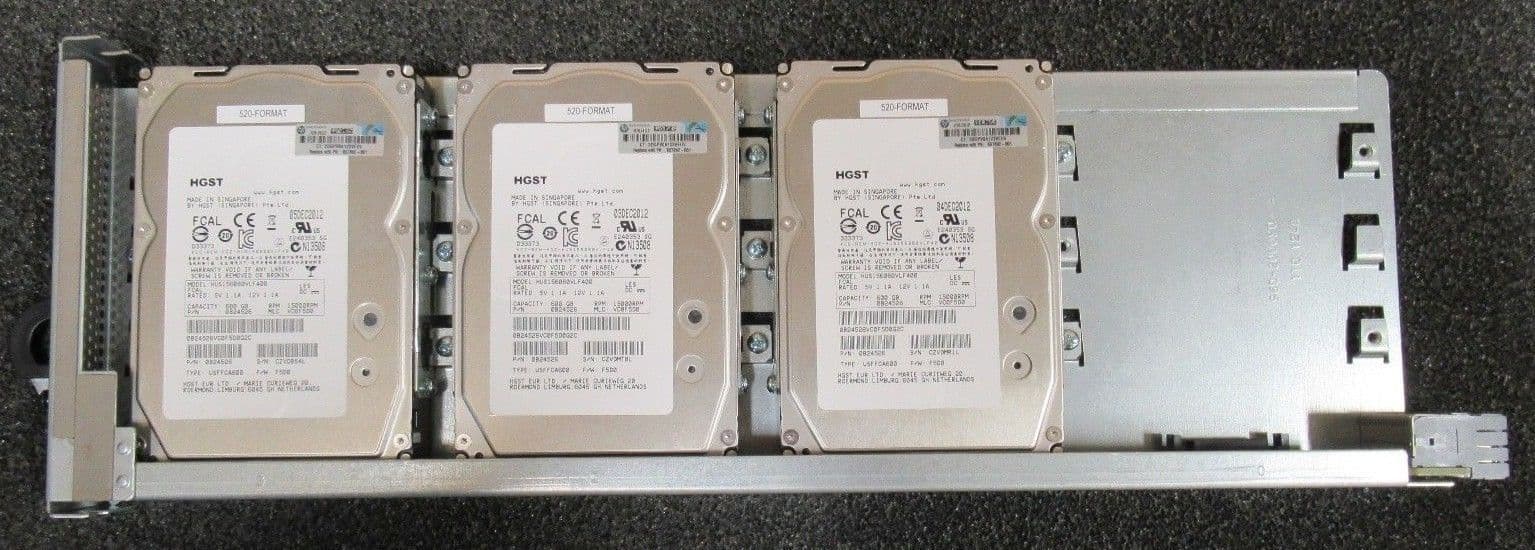 HP 3PAR 5697-1644 3 x 600GB Fibre Channel Drive Sled Magazine Blade ...