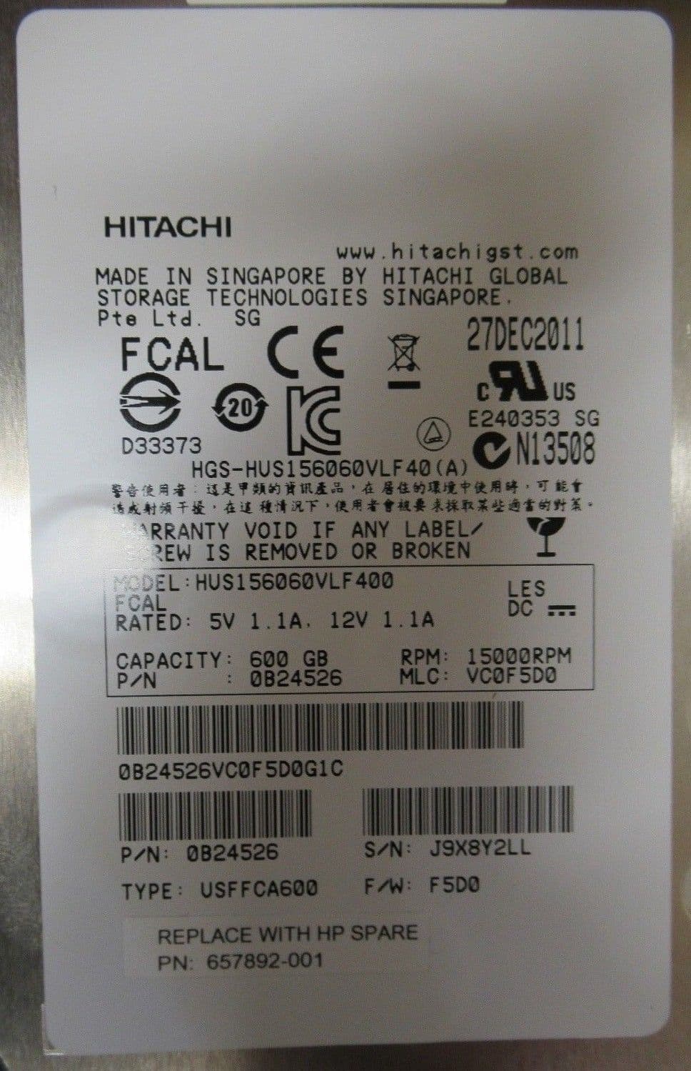 HP 3PAR 979-200089 3 x 600GB Fibre Channel Drive Sled Magazine Blade ...