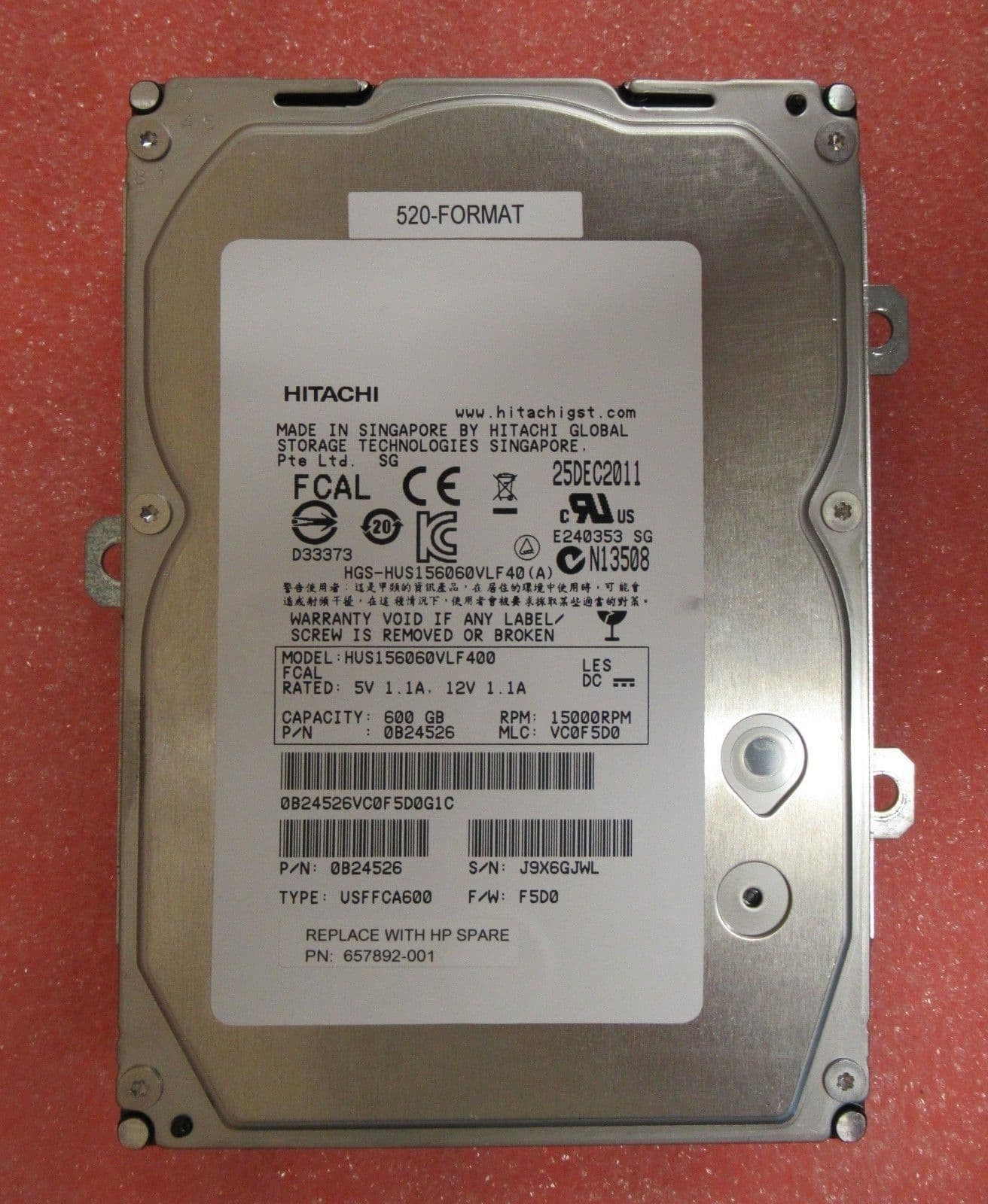 HP 3PAR Hitachi 600GB 3 5" FC 4GB/s 15K 64MB HDD Server Hard Drive ...