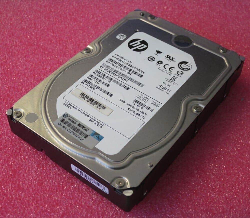 HP 4TB 7 2K 3 5" 6G SAS Hot-Swap Hard Drive HDD Midline SC 695507-004 ...