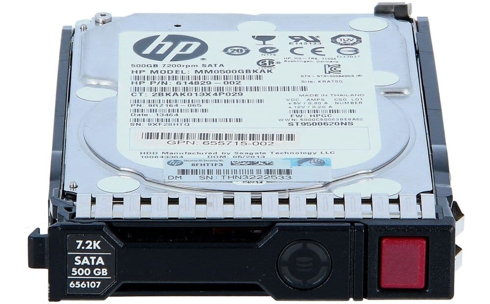 HP 500GB 2 5" SFF SATA 6GB/s 7 2K 64MB HDD Server 655708-B21 656107-001