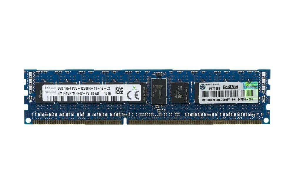 HP 647899-B21 647899-S21 664691-001 647651-081 8GB 1Rx4 PC3-12800 REG MEMORY RAM