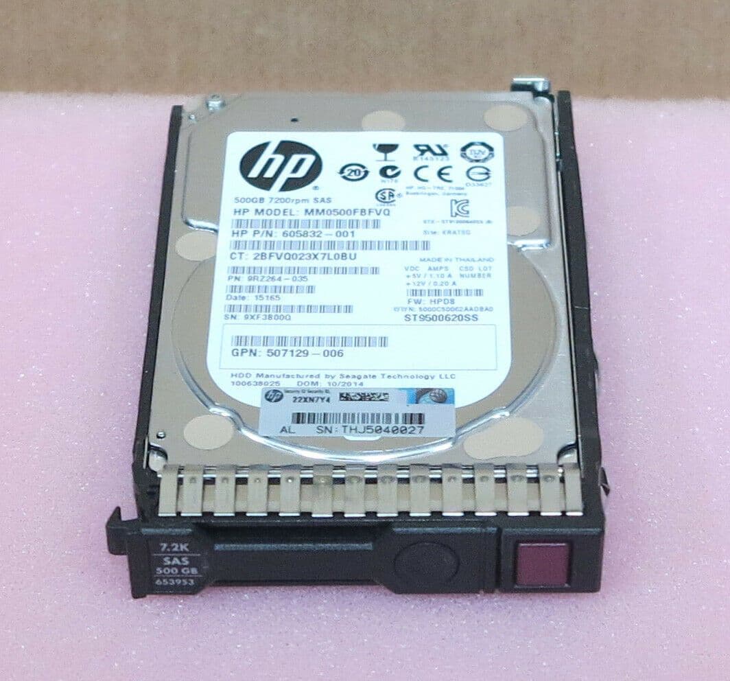 HP 652745-B21 653953-001 500GB 7 2K 2 5" 6G DP G8 SAS MDL HARD DRIVE