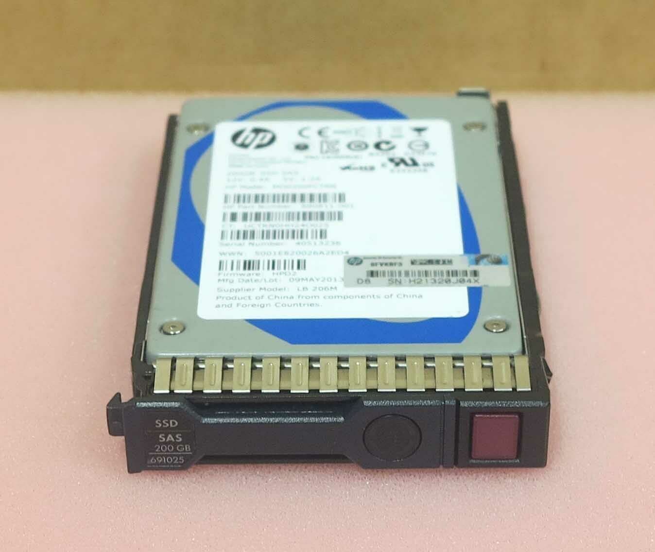 HP 691025-001 200GB 6G SAS SSD HARD DRIVE - 690811-00 1 690825-B21
