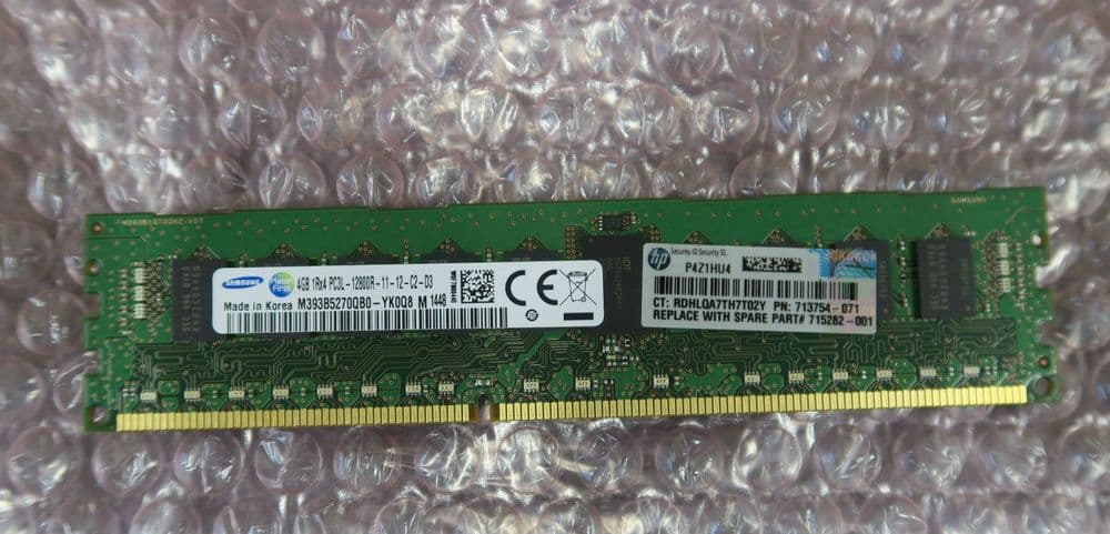 HP 715282-001 713754-071 - 4GB 1x4GB PC3-12800 DDR3-1600MHz Reg ECC Memory RAM