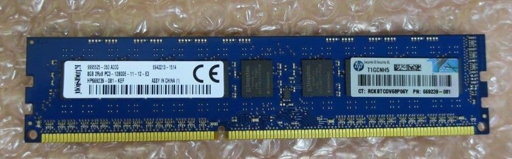 HP 8GB PC3-12800E 2RX8 DDR3 1600Mhz ECC Server Memory 669239-081 669324-B21